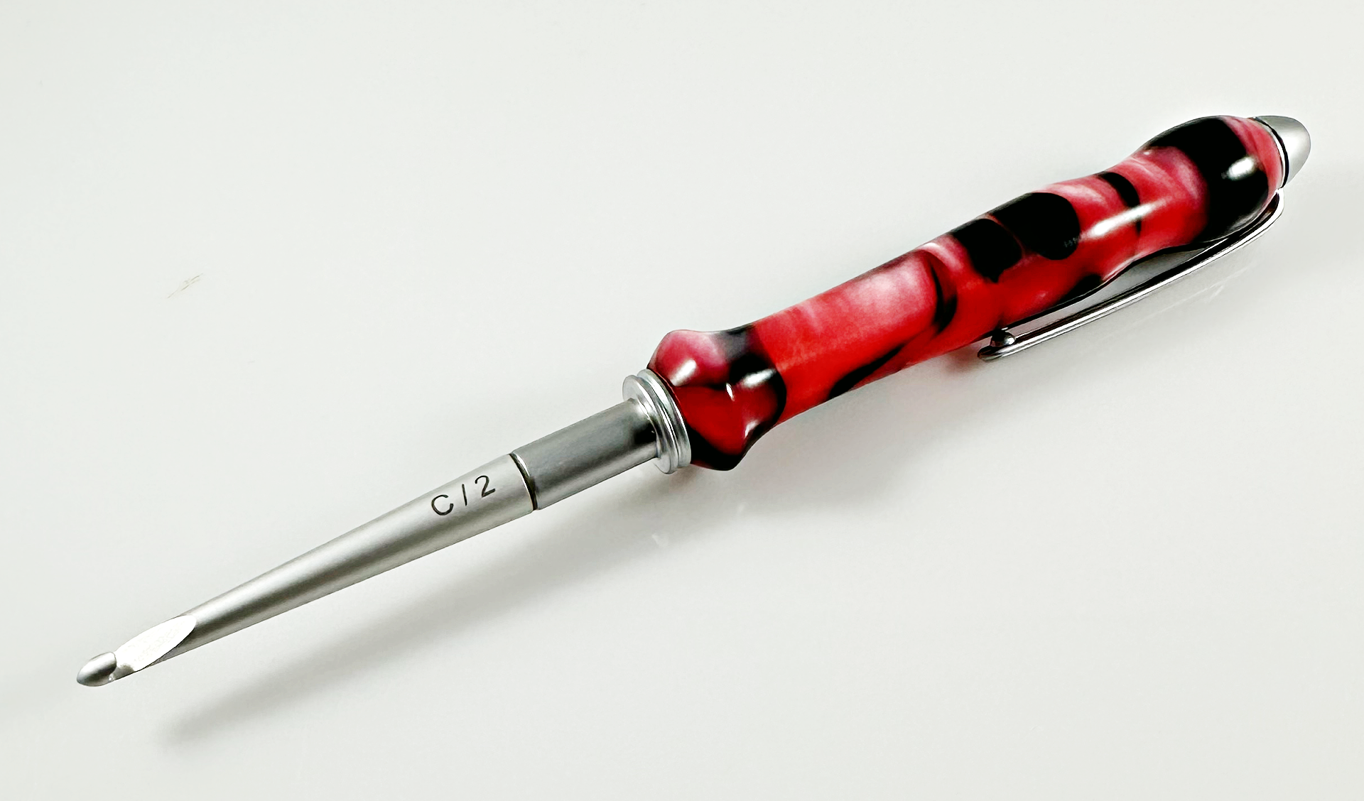 Red Magma Crochet Hook Set | Grumpy Veteran Turnings